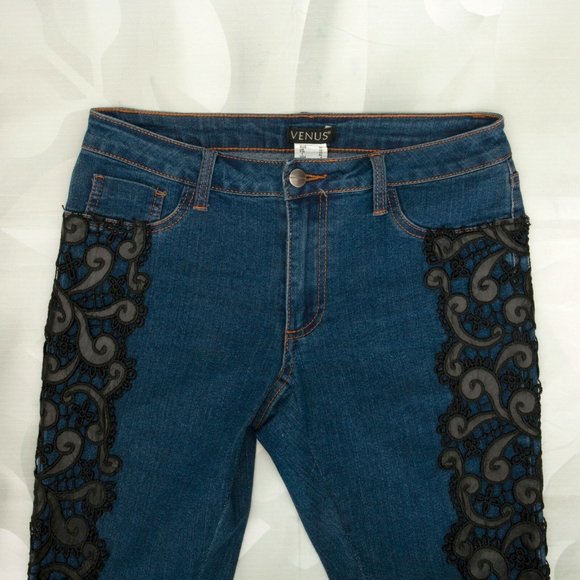 VENUS | Jeans | Venus Fashion Stretch Embroidered Edge Denim Jeans ...